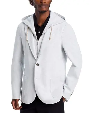 Eleventy Cotton Pique Jersey Soft Jacket - Light Grey