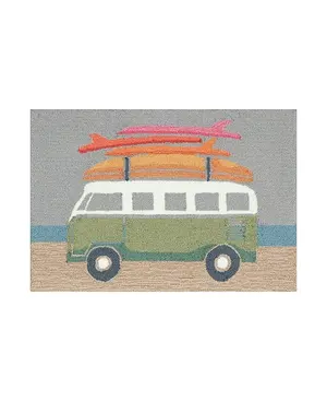 LUSH DECOR Liora Manne Frontporch Van Life Area Rug, 2' X 3 - Aqua