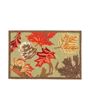 LUSH DECOR Liora Manne Ravella Falling Leaves Area Rug, 2' X 3 - Moss
