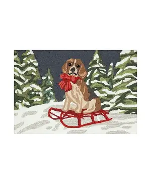 LIORA MANNE Frontporch Winter Sled Dog Area Rug, 1'8 X 2'6 - Multi