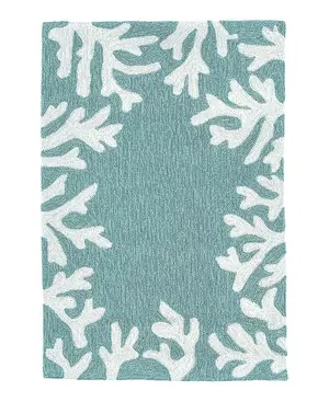 LIORA MANNE Capri Border Area Rug, 1'8 X 2'6 - Aqua