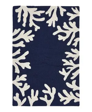 LUSH DECOR Liora Manne Capri Coral Border Area Rug, 1'8 X 2'6 Navy