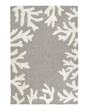 LUSH DECOR Liora Manne Capri Border Area Rug, 1'8 X 2'6 - Silver