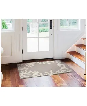 LUSH DECOR Liora Manne Capri Border Area Rug, 1'8 X 2'6 - Silver