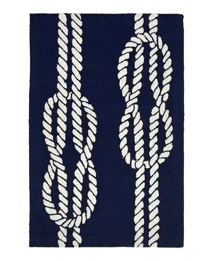 LIORA MANNE Capri Ropes Area Rug, 1'8 X 2'6 - Navy