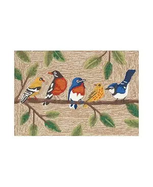 LIORA MANNE Frontporch Birds On A Branch Area Rug, 1'8 X 2'6 - Natural