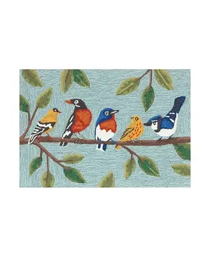 LIORA MANNE Frontporch Birds On A Branch Area Rug, 2'6 X 4 - Blue