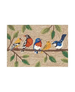 LIORA MANNE Frontporch Birds On A Branch Area Rug, 2'6 X 4 - Natural