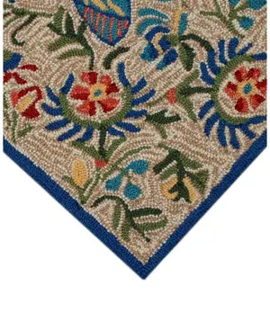 LUSH DECOR Liora Manne Frontporch Flora Bee Runner Area Rug, 2' X 5
