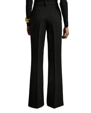 REISS Priya Flare Pants - Black