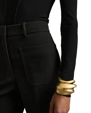 REISS Priya Flare Pants - Black