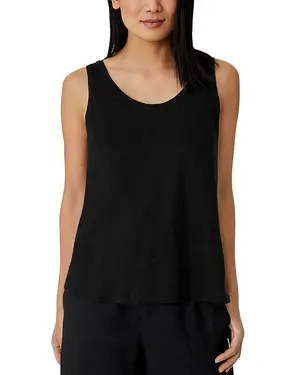 Eileen Fisher Linen Jersey Tank Top - Black