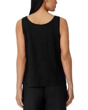Eileen Fisher Linen Jersey Tank Top - Black