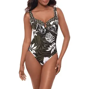 MIRACLESUIT® Elle Dorado Escape One-piece Swimsuit - Black/ Multi