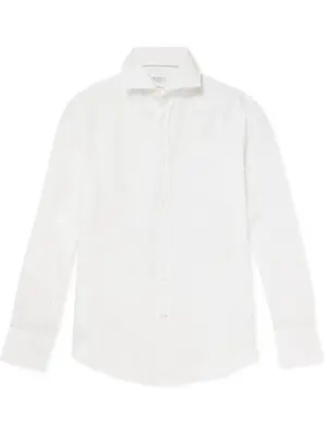 Brunello Cucinelli Spread Collar Shirts For Men