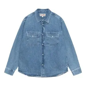 StÜssy Boxy Western Denim Shirt 'light Denim - Blue