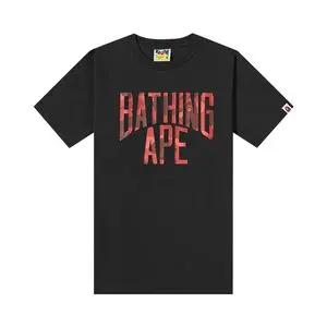 A BATHING APE Color Camo A Nyc Logo Tee /red - Black