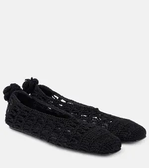 Magda Butrym Crochet Ballet Flats - Black