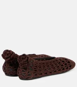 Magda Butrym Crochet Ballet Flats - Brown