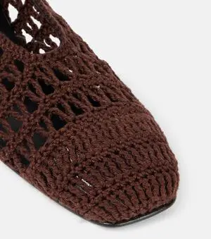 Magda Butrym Crochet Ballet Flats - Brown
