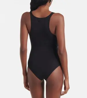 MUGLER Pierced Cotton Bodysuit - Black