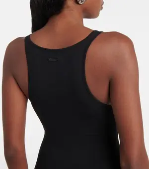 MUGLER Pierced Cotton Bodysuit - Black