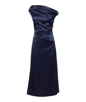 Staud Elyse Pleated Silk-blend Maxi Dress