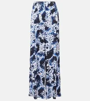 Dries Van Noten Printed Wide-leg Pants - Blue