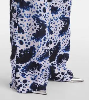 Dries Van Noten Printed Wide-leg Pants - Blue