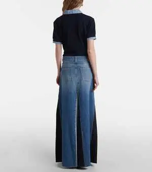 Ag Patchwork High-rise Denim Maxi Skirt