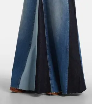 Ag Patchwork High-rise Denim Maxi Skirt