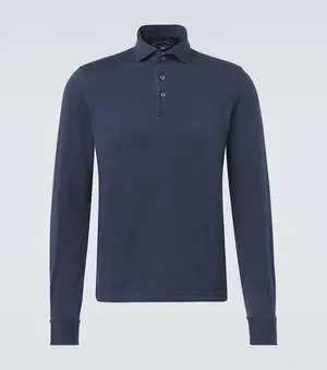 Fedeli Cotton Piqué Polo Shirt - Blue