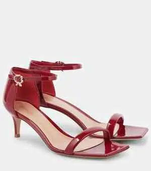 GIANVITO ROSSI Rhys 55 Patent Leather Sandals - Red