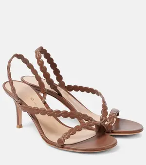 GIANVITO ROSSI 70 Leather Sandals - Neutrals
