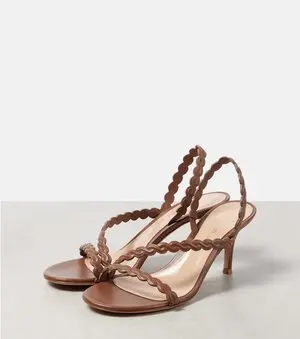 GIANVITO ROSSI 70 Leather Sandals - Neutrals