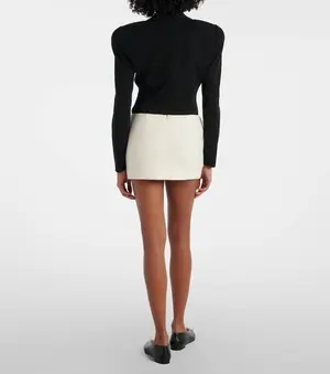 Magda Butrym Low-rise Floral Appliqué Miniskirt - White