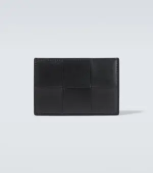 Bottega Veneta Intreccio Leather Card Holder - Black