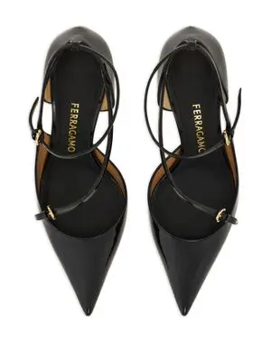 FERRAGAMO 70mm Leather Pumps - Black