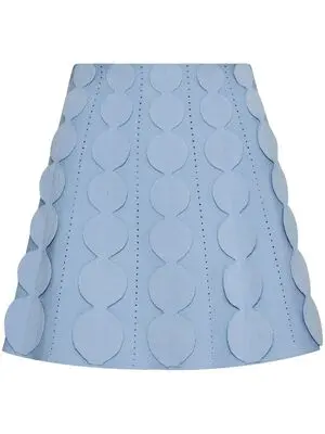 Oscar De La Renta Geometric Circle Knitted Mini Skirt