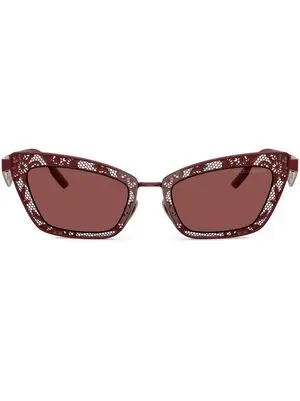 Dolce & Gabbana Floral Cat-eye Sunglasses - Red