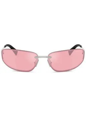 Miu Miu Oval Sunglasses - Silver