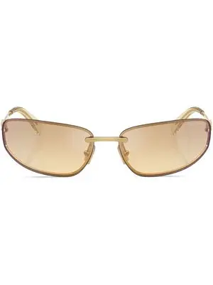 Miu Miu Oval-frame Sunglasses - Gold
