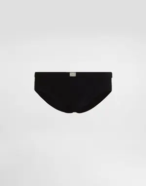 Dolce & Gabbana Swim Briefs With Logo Tag - Black
