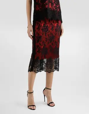 Dolce & Gabbana Lace Pencil Skirt - Black