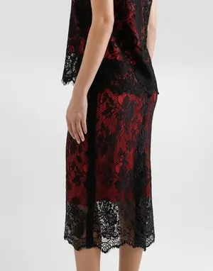 Dolce & Gabbana Lace Pencil Skirt - Black