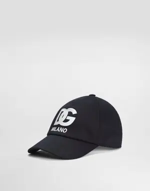 Dolce & Gabbana Gabardine Baseball Cap With Dg Logo - Blue