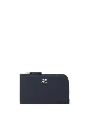 COURREGES Leather Zip Cardholder - Blue
