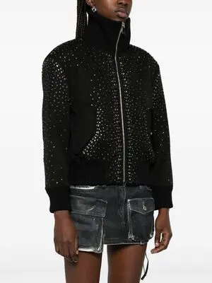 Attico Crystal-embellished Bomber Jacket