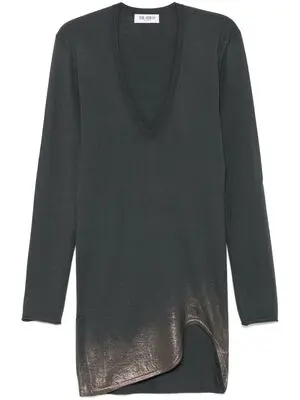 Attico Lurex-detail Mini Dress - Grey