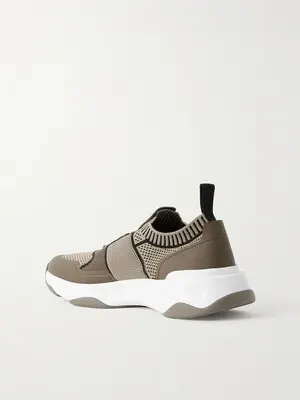 Berluti Shadow Leather-trimmed Sneakers